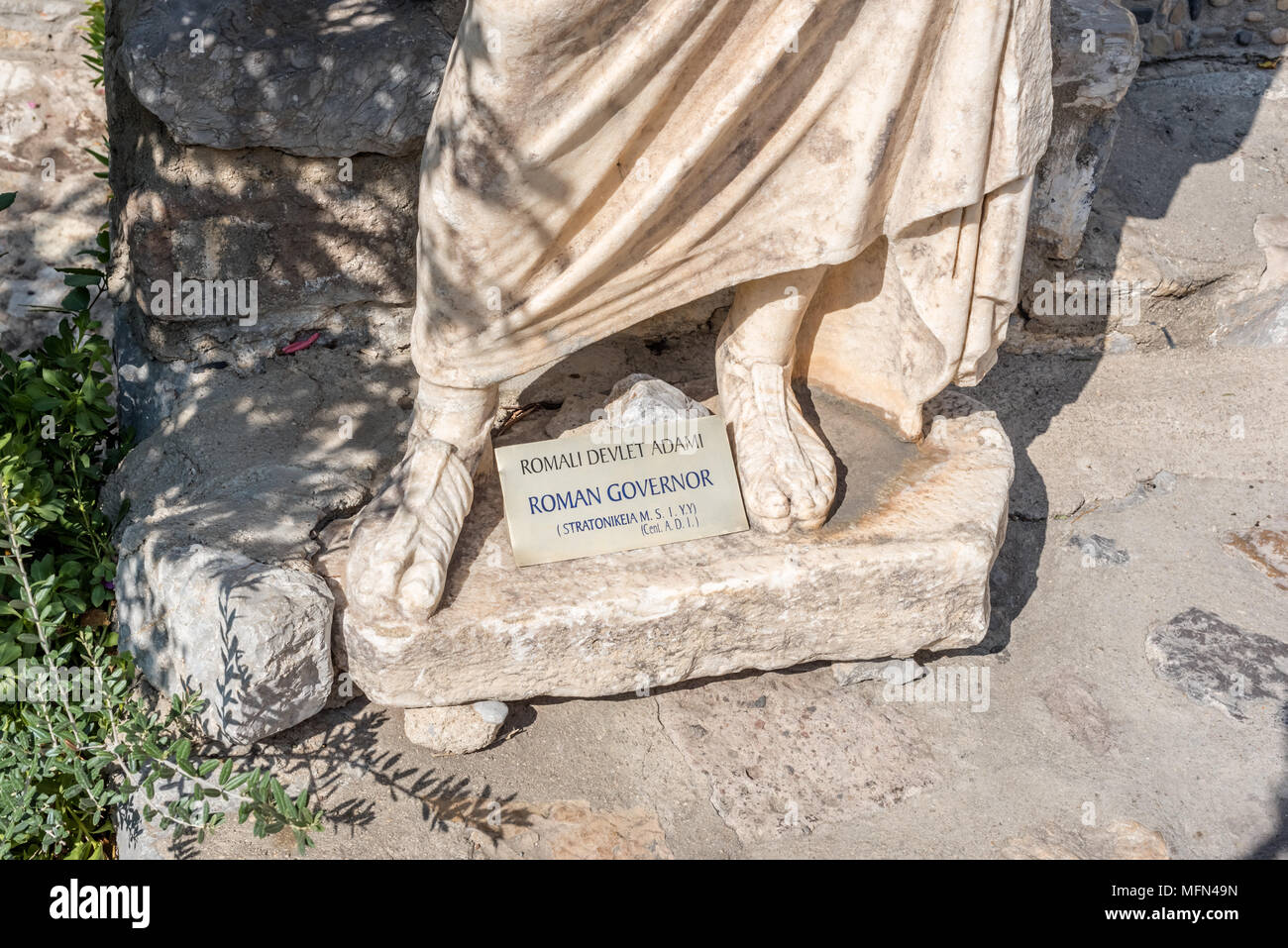 Marble sculpture of ancient Roman Governor at Castle of St. Peter or ...