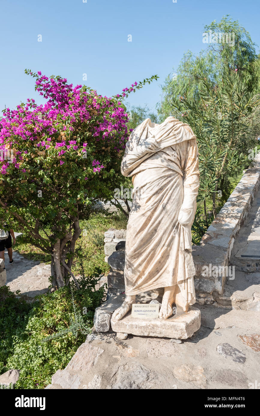 Marble sculpture of ancient Roman Governor at Castle of St. Peter or ...