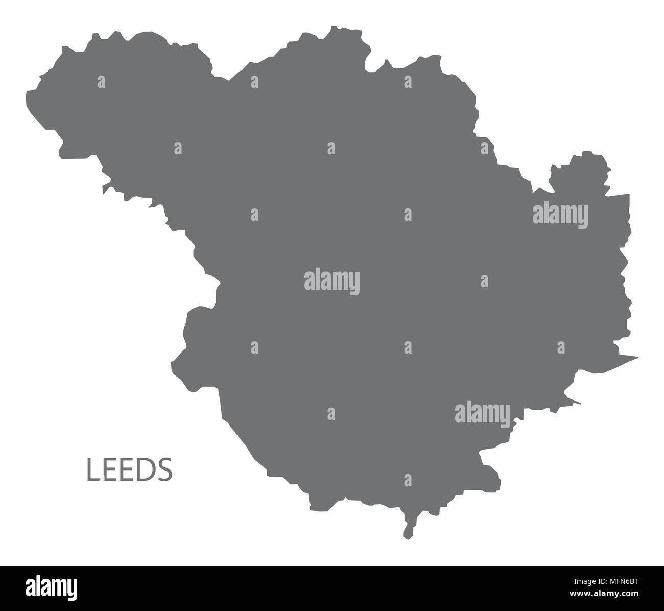 Leeds city map grey illustration silhouette shape Stock Vector Image ...