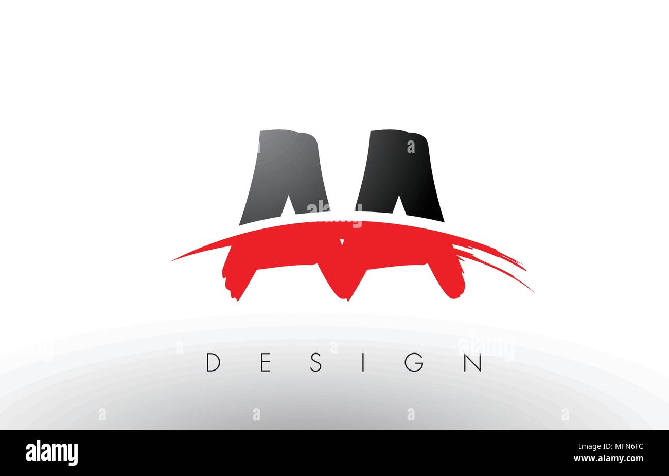 AA A Brush Logo Letters Design with Red and Black Colors and Brush ...