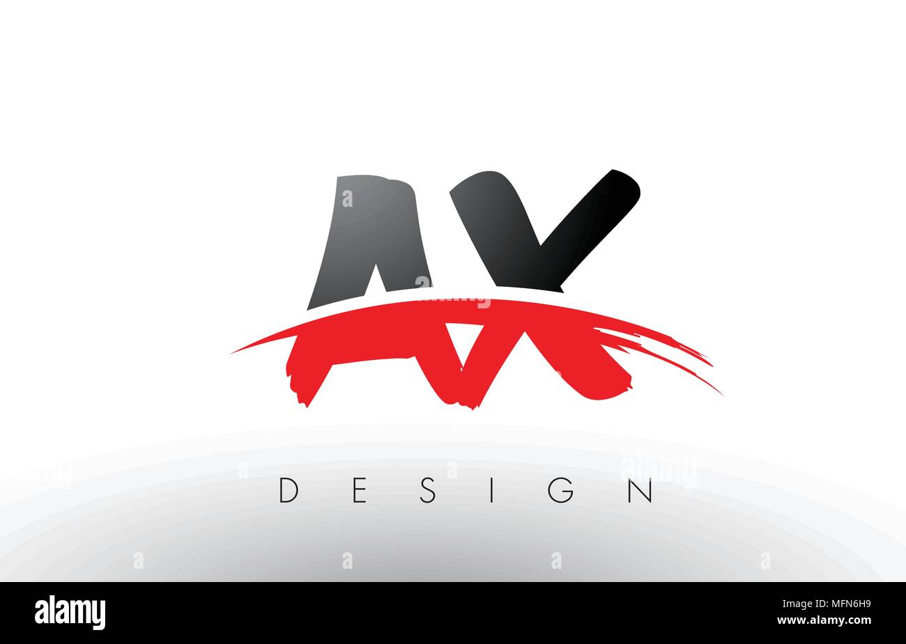 AX A X Brush Logo Letters Design with Red and Black Colors and Brush ...