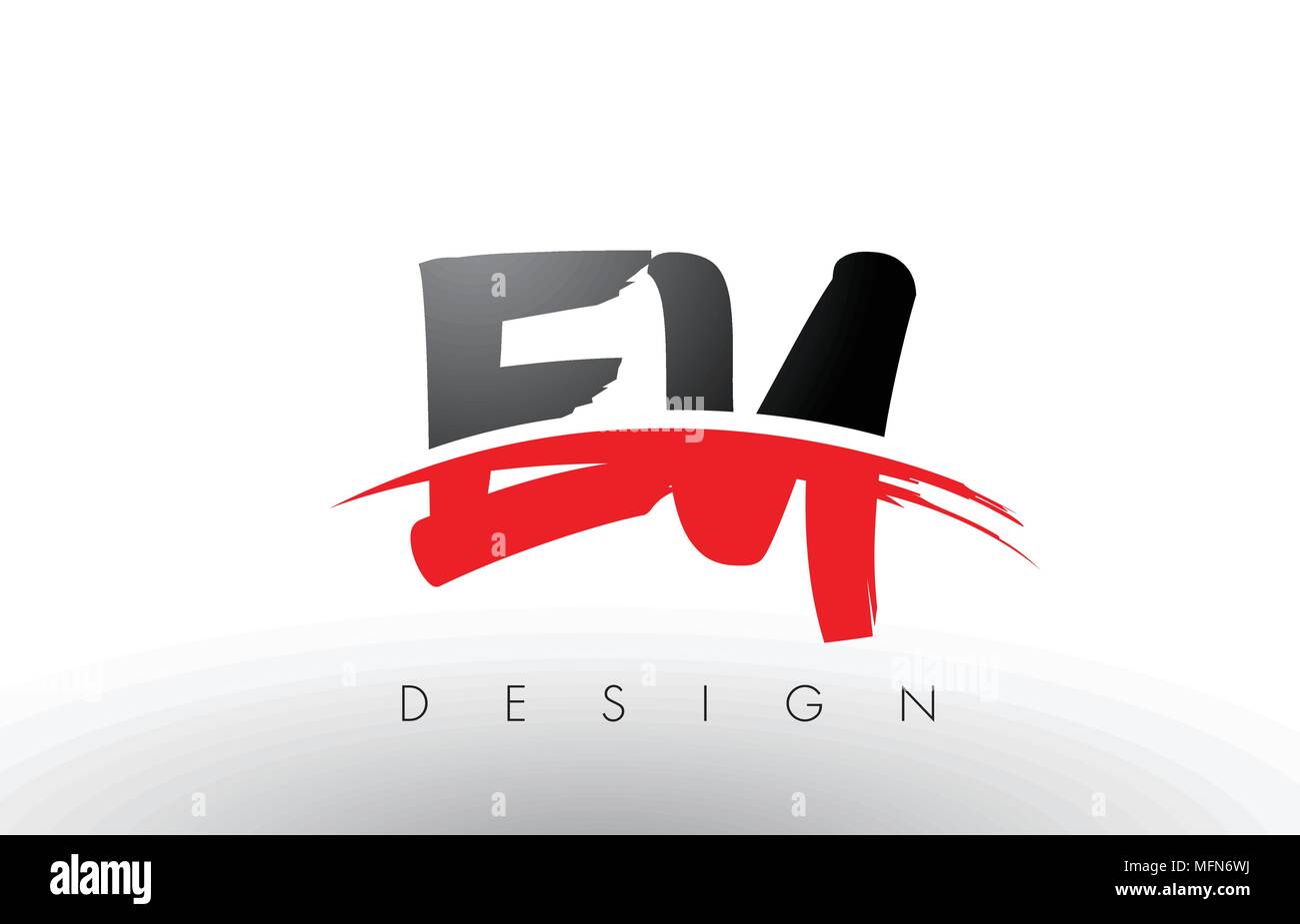EY E Y Brush Logo Letters Design with Red and Black Colors and Brush ...