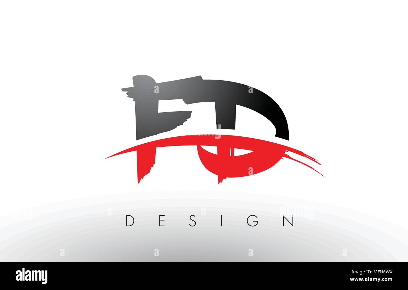 FD F D Brush Logo Letters Design with Red and Black Colors and Brush ... FD F D Brush Logo Letters Design with Red and Black Colors and Brush ...