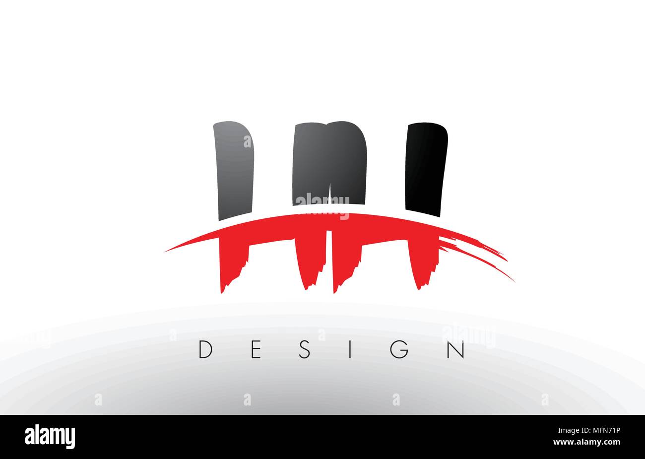 HH H H Brush Logo Letters Design with Red and Black Colors and Brush ...