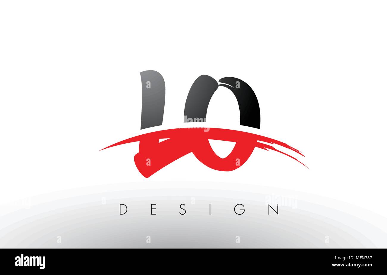 LO L O Brush Logo Letters Design with Red and Black Colors and Brush ...