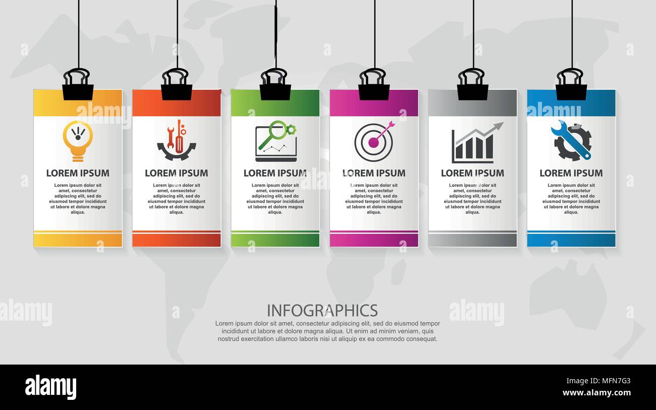 Modern vector illustration. Infographic pattern on suspended sheet of ...
