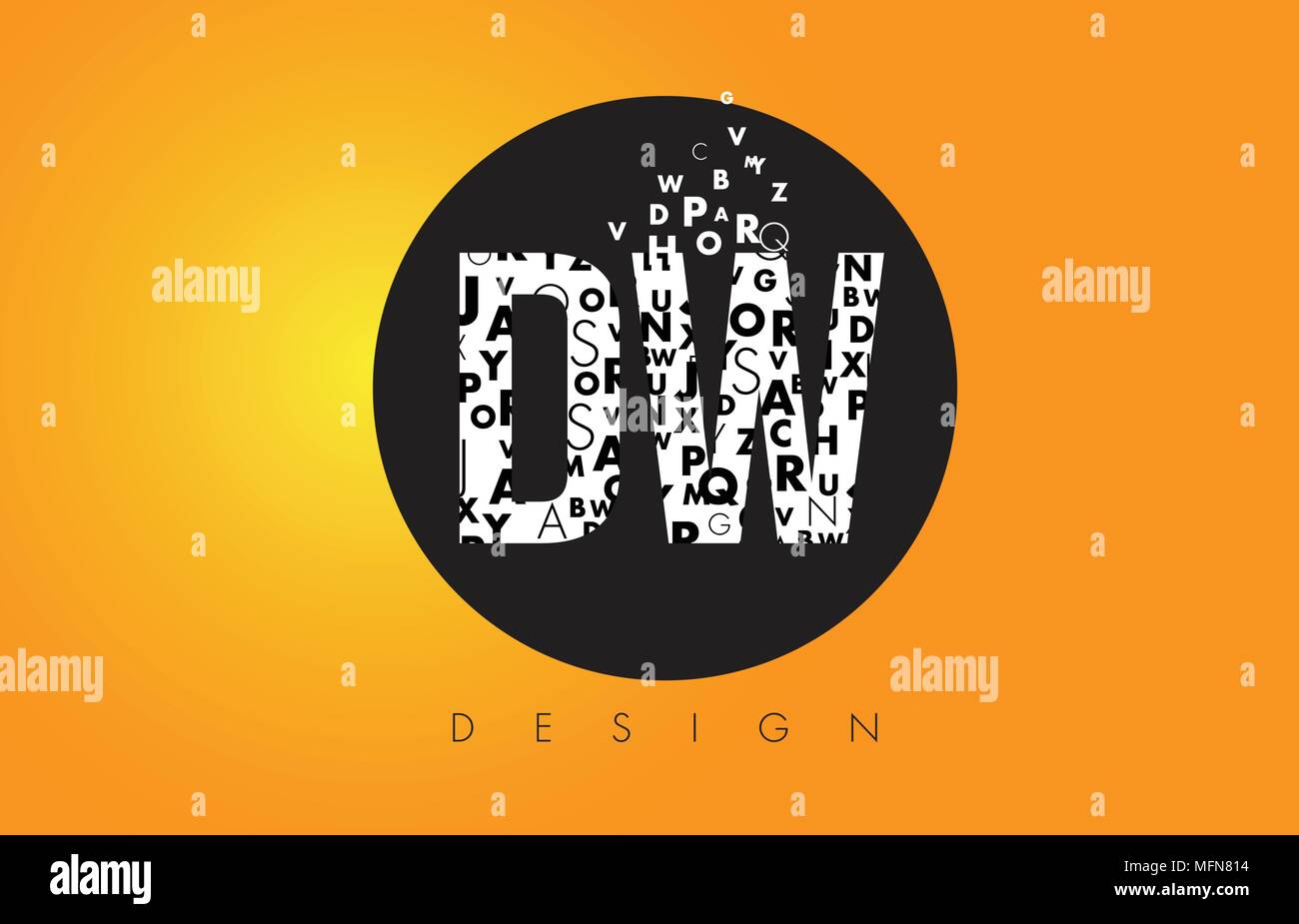D w logo Stock Vector Images - Alamy