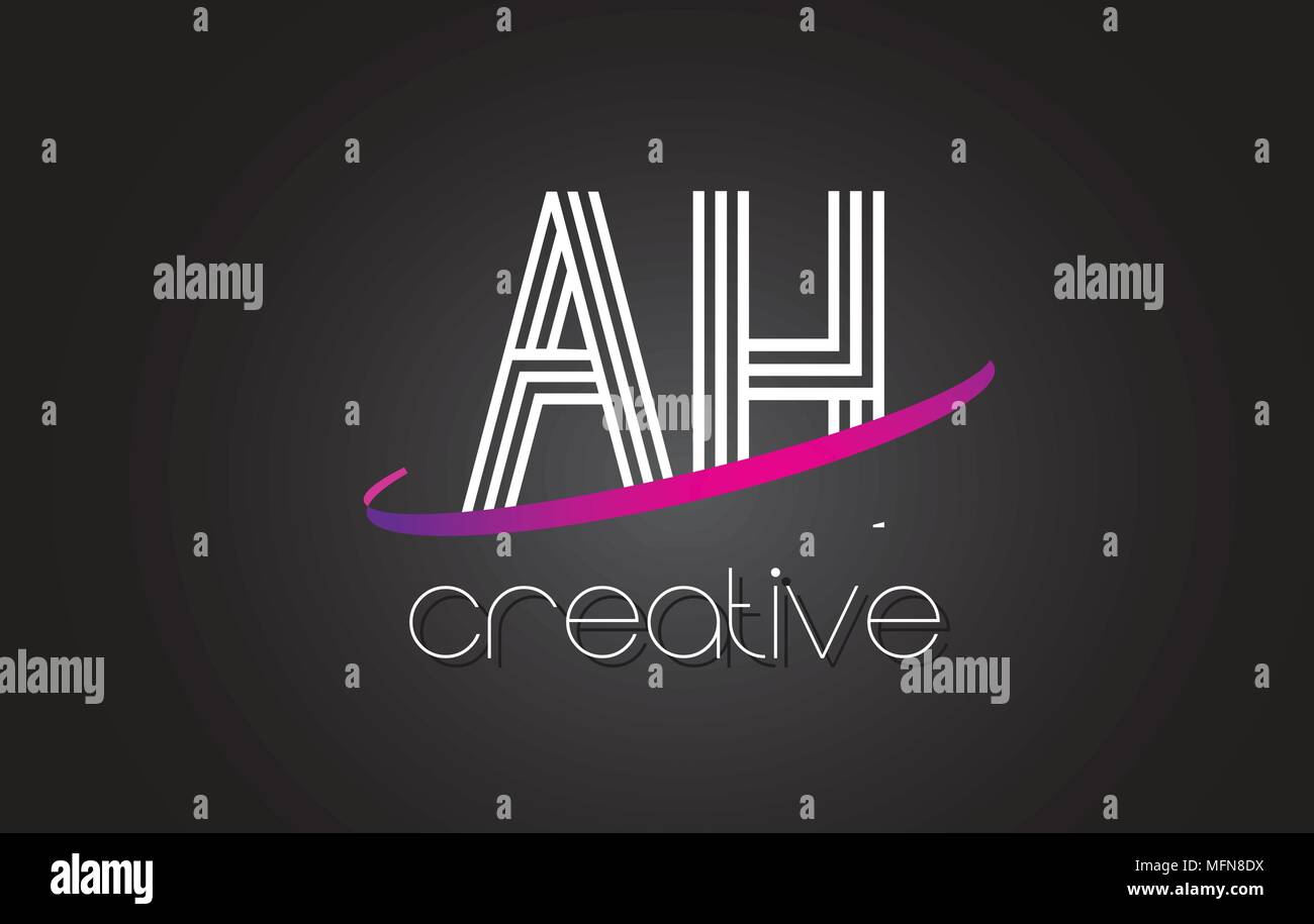 AH A H Letter Logo with Lines Design And Purple Swoosh Vector Letters ... AH A H Letter Logo with Lines Design And Purple Swoosh Vector Letters ...