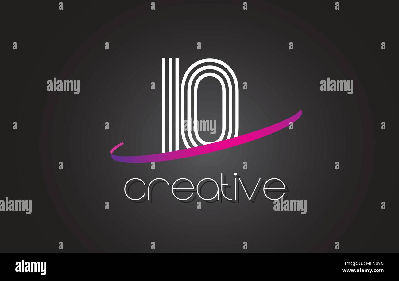 IQ I Q Letter Logo with Lines Design And Purple Swoosh Vector Letters ...