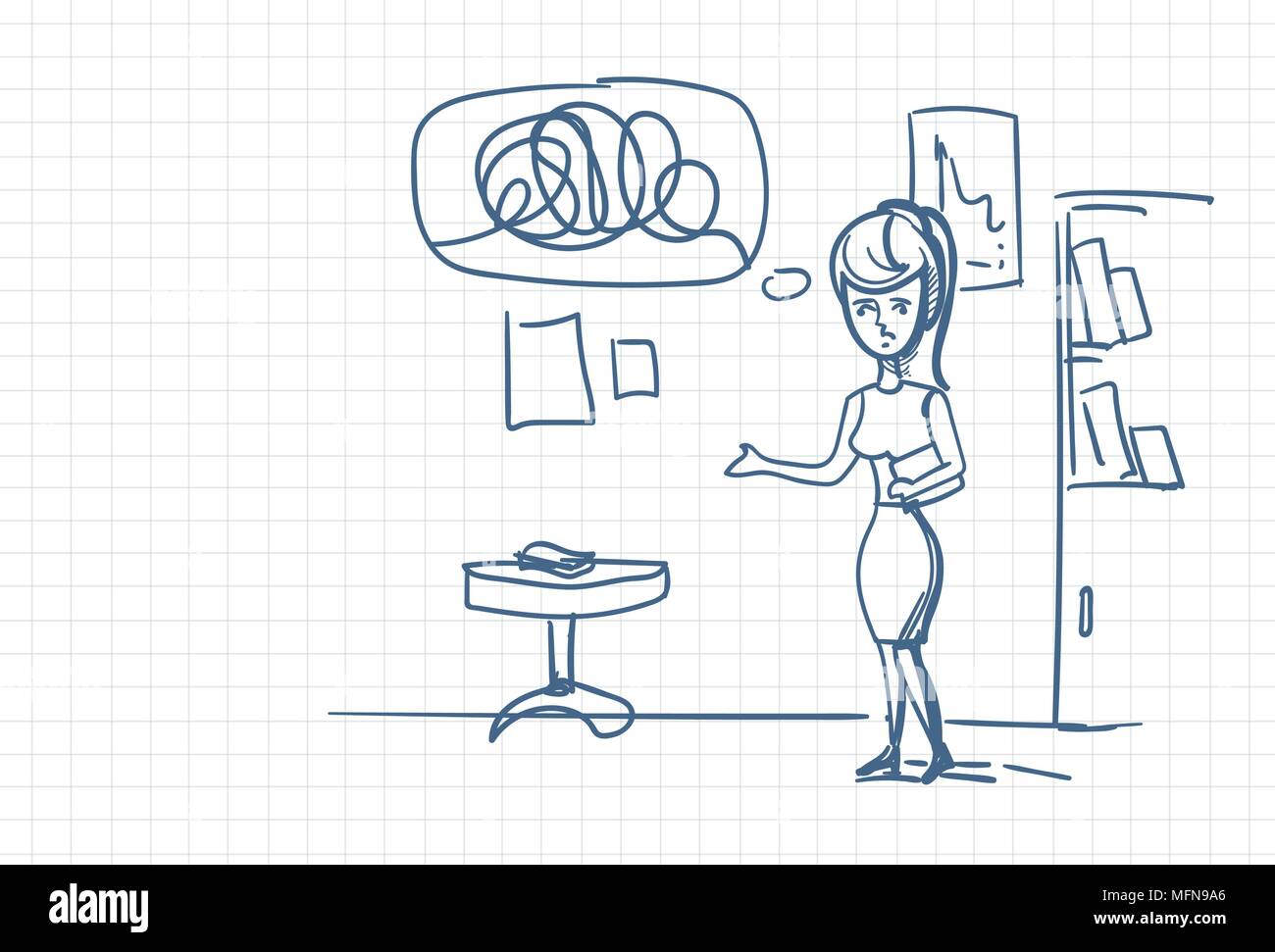 Young woman thinking over Stock Vector Images - Alamy