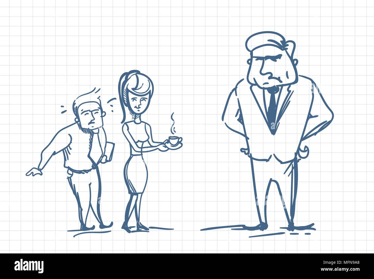 Male secretary to female boss Stock Vector Images - Alamy