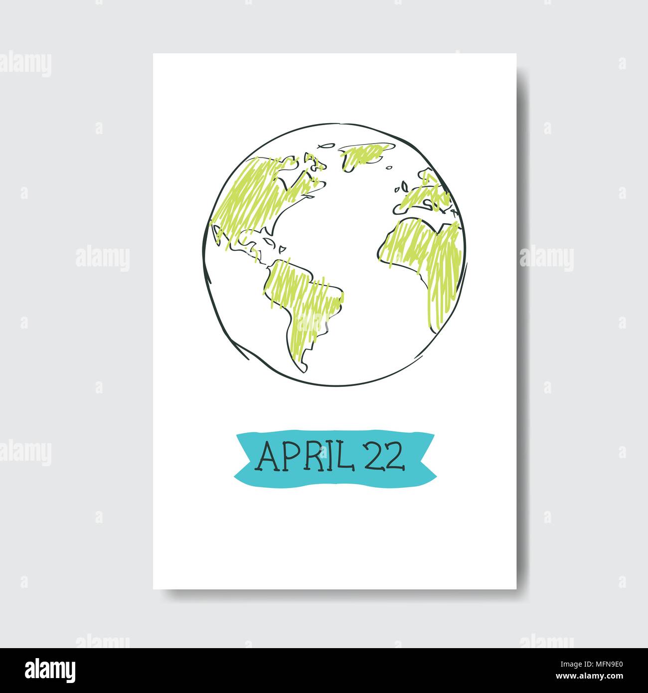22 April Earth Day Greeting Card Hand Drawn Lettering Eco Protection ...