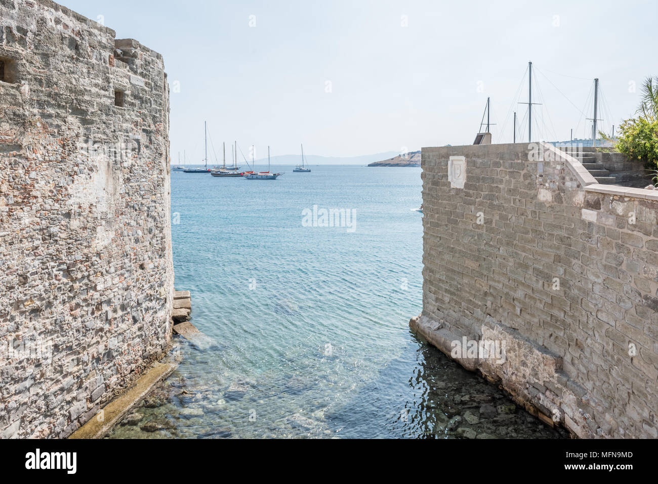 View of ancient old Castle of St. Peter or Bodrum Castle in Bodrum ...