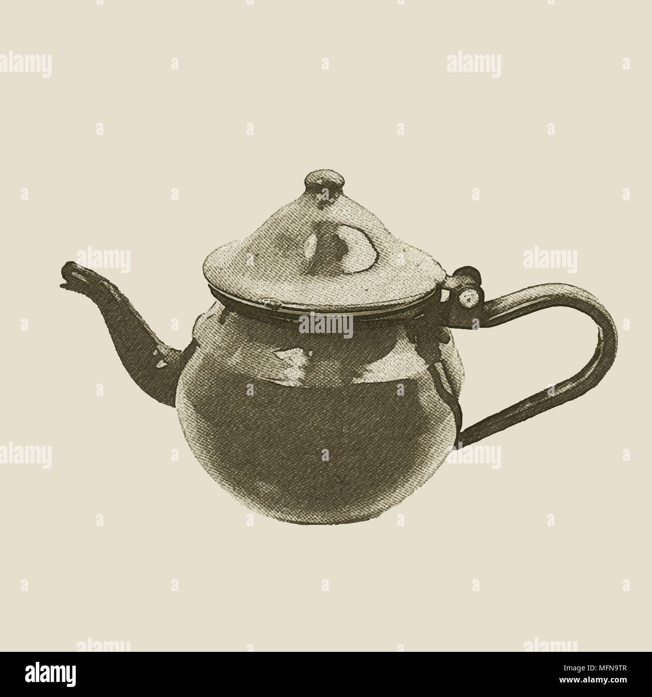 hand drawn vintage kettle, vector eps10 Stock Vector Image & Art - Alamy