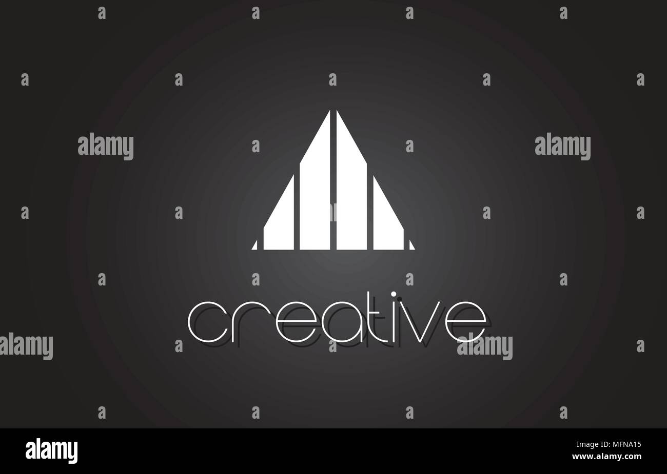 A Creative Letter Logo Design With White and Black Lines Stock Vector ...