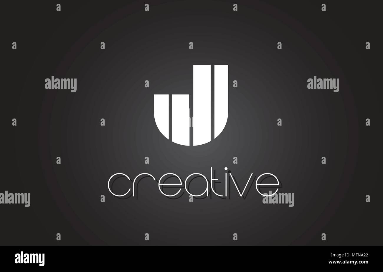 J Creative Letter Logo Design With White and Black Lines Stock Vector ...