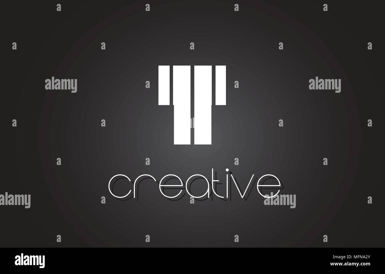 T Creative Letter Logo Design With White and Black Lines Stock Vector ...