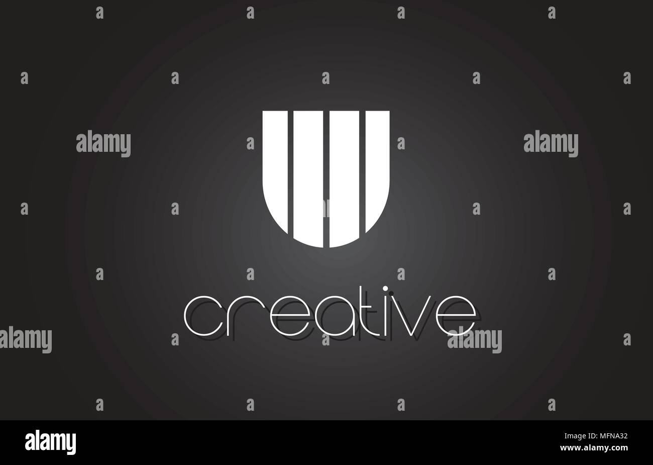 U Creative Letter Logo Design With White and Black Lines Stock Vector ...