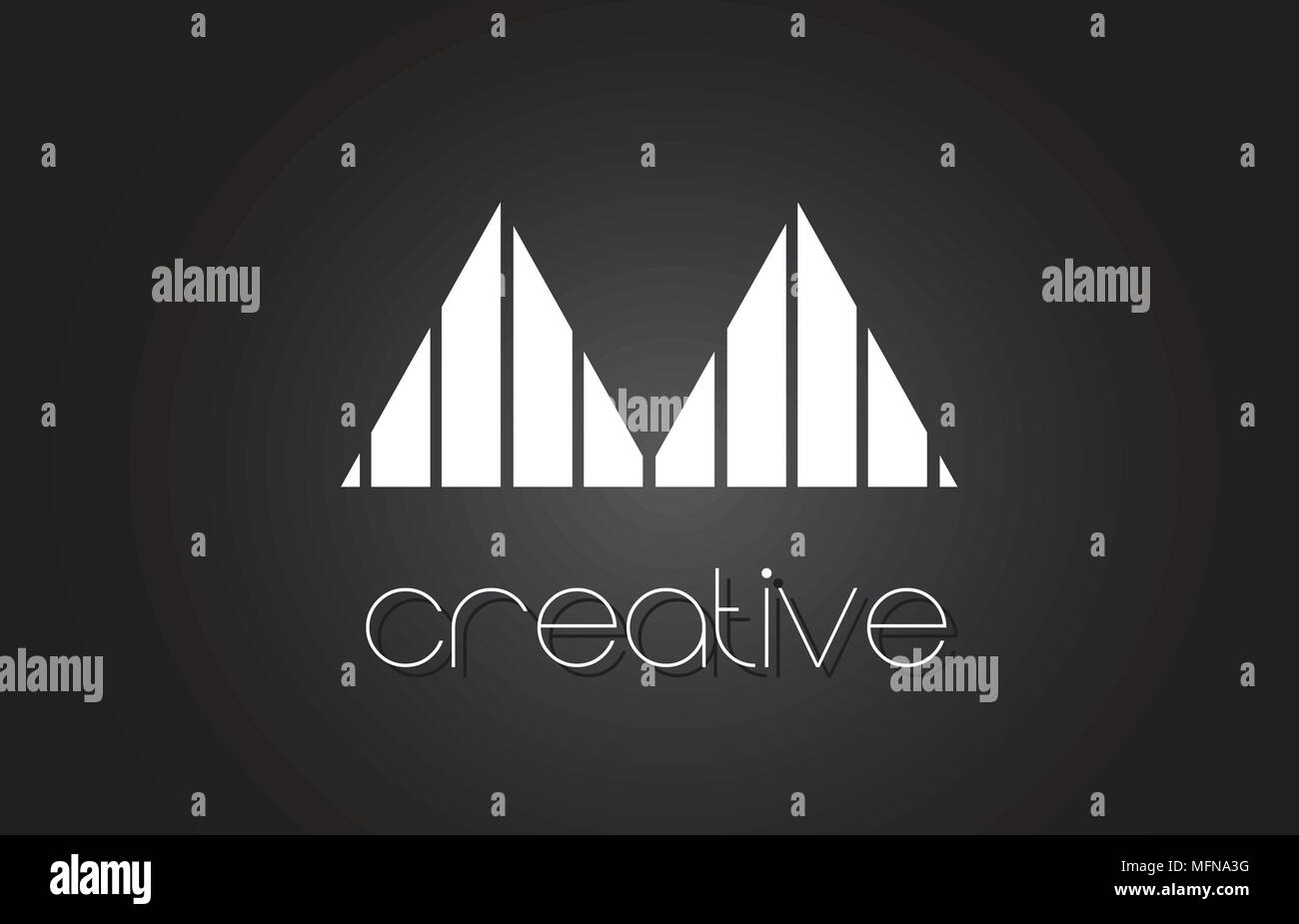 AA A Creative Letter Logo Design With White and Black Lines Stock ...