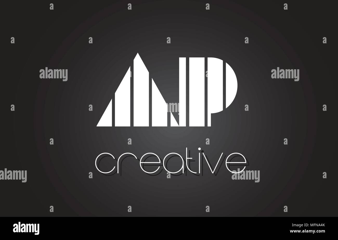 AP A P Creative Letter Logo Design With White and Black Lines Stock ...