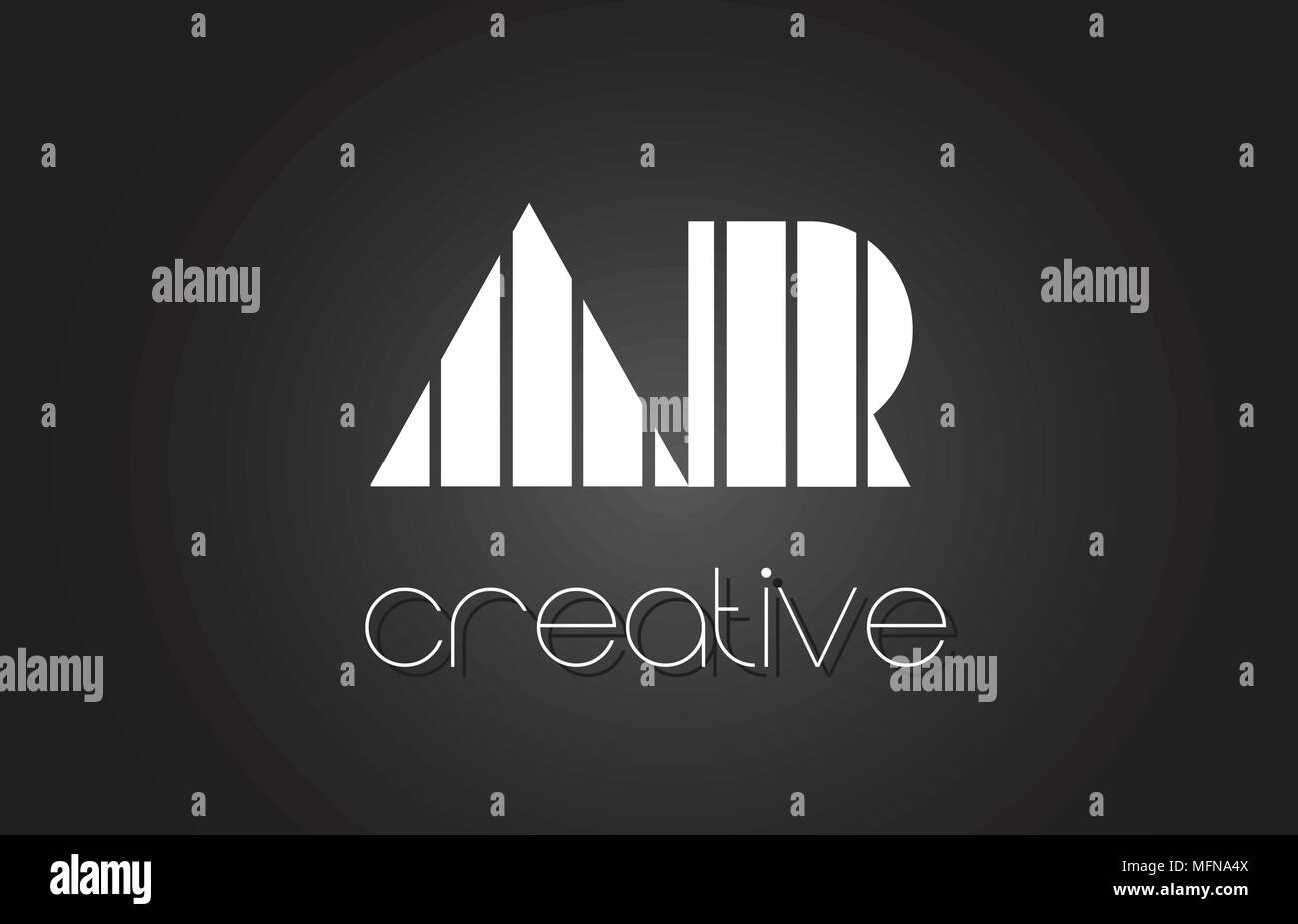 AR A R Creative Letter Logo Design With White and Black Lines Stock ...