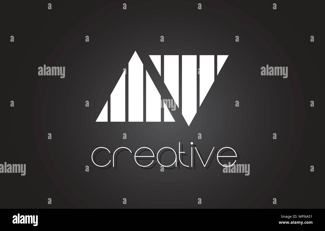 AV A V Creative Letter Logo Design With White and Black Lines Stock ...