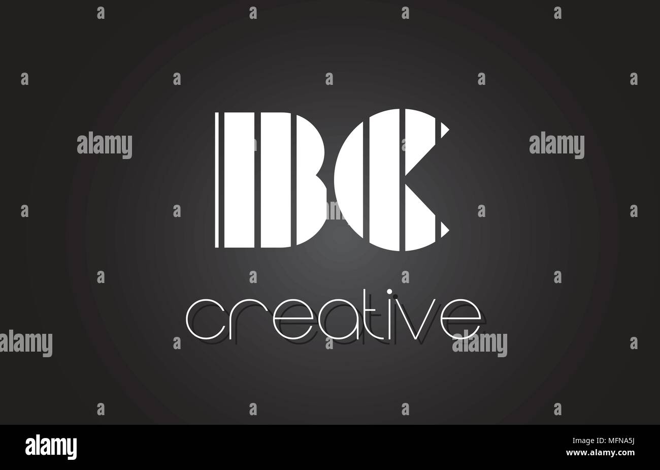 BC B C Creative Letter Logo Design With White and Black Lines Stock ...