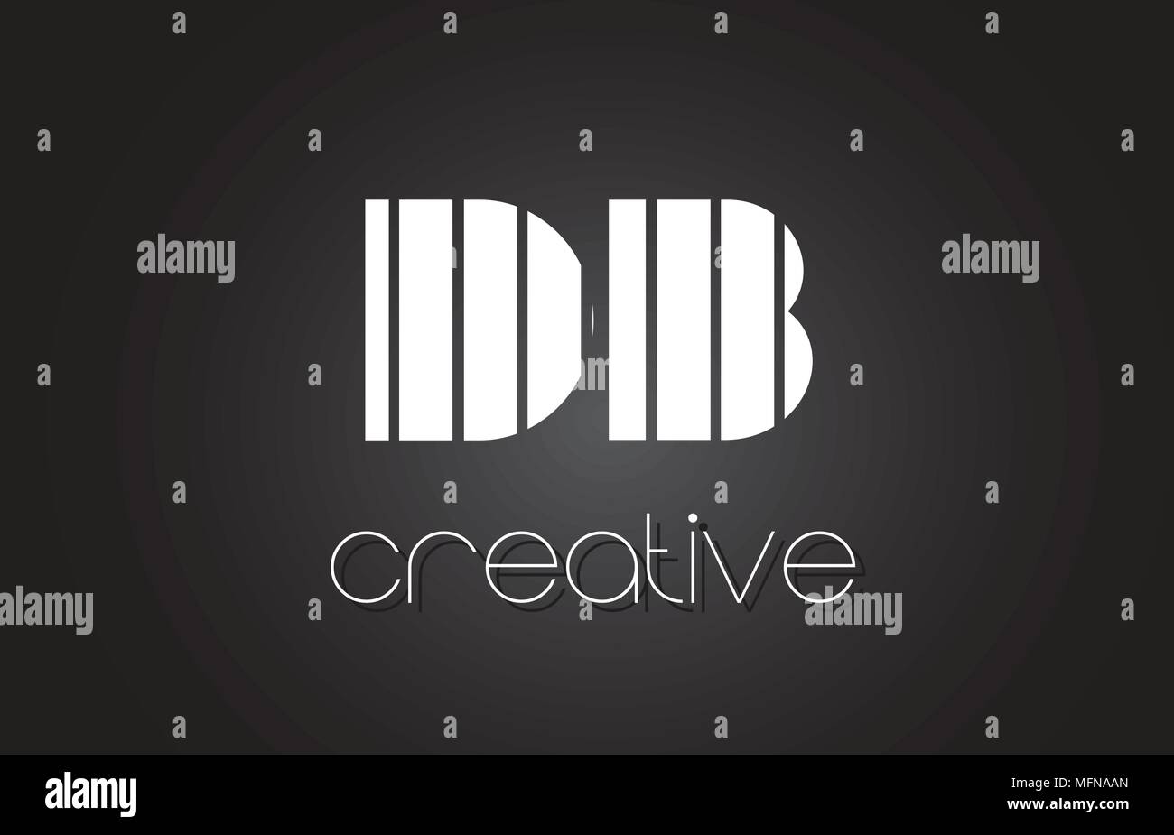DB D B Creative Letter Logo Design With White and Black Lines Stock ...