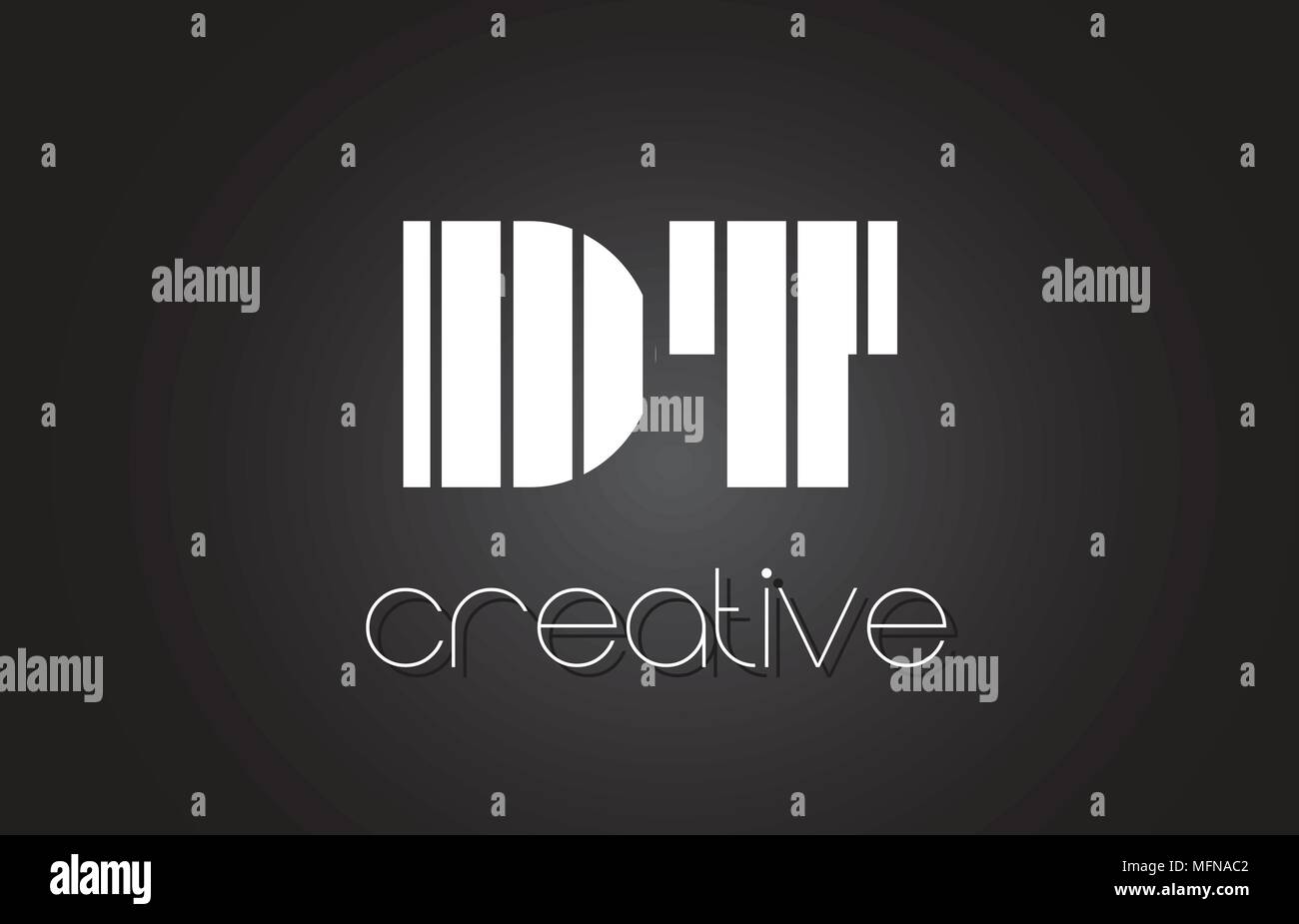 DT D T Creative Letter Logo Design With White and Black Lines Stock ...