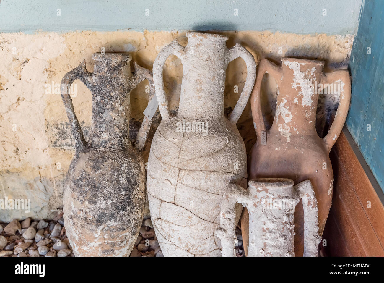 Different shape and size of amphoras in Castle of St. Peter or Bodrum ...