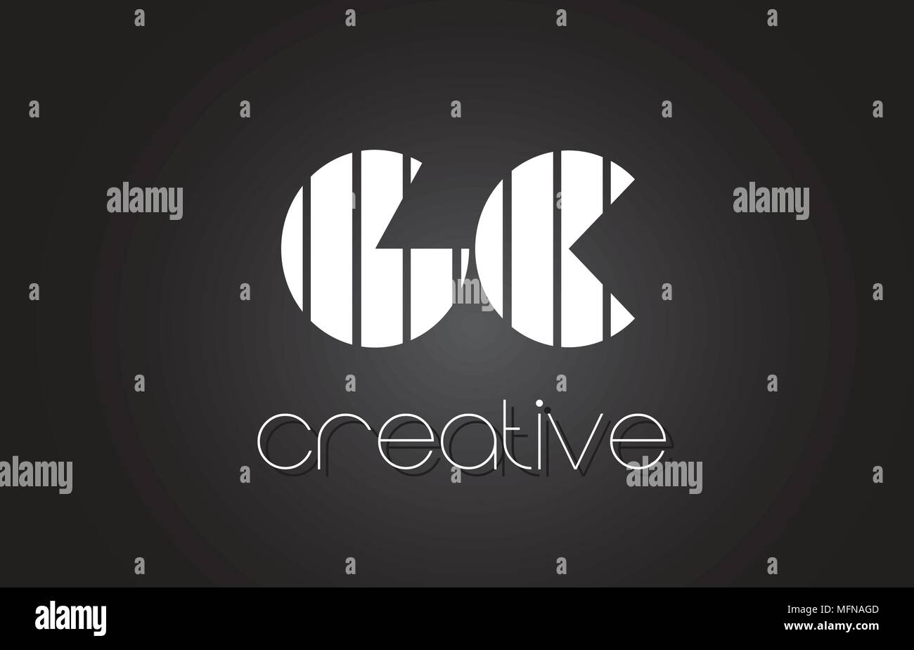 GC G C Creative Letter Logo Design With White and Black Lines Stock ...