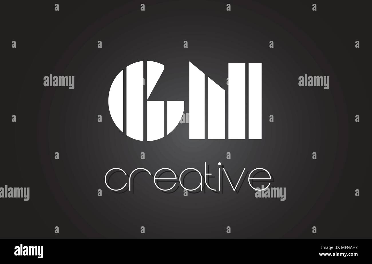 GN G N Creative Letter Logo Design With White and Black Lines Stock ...
