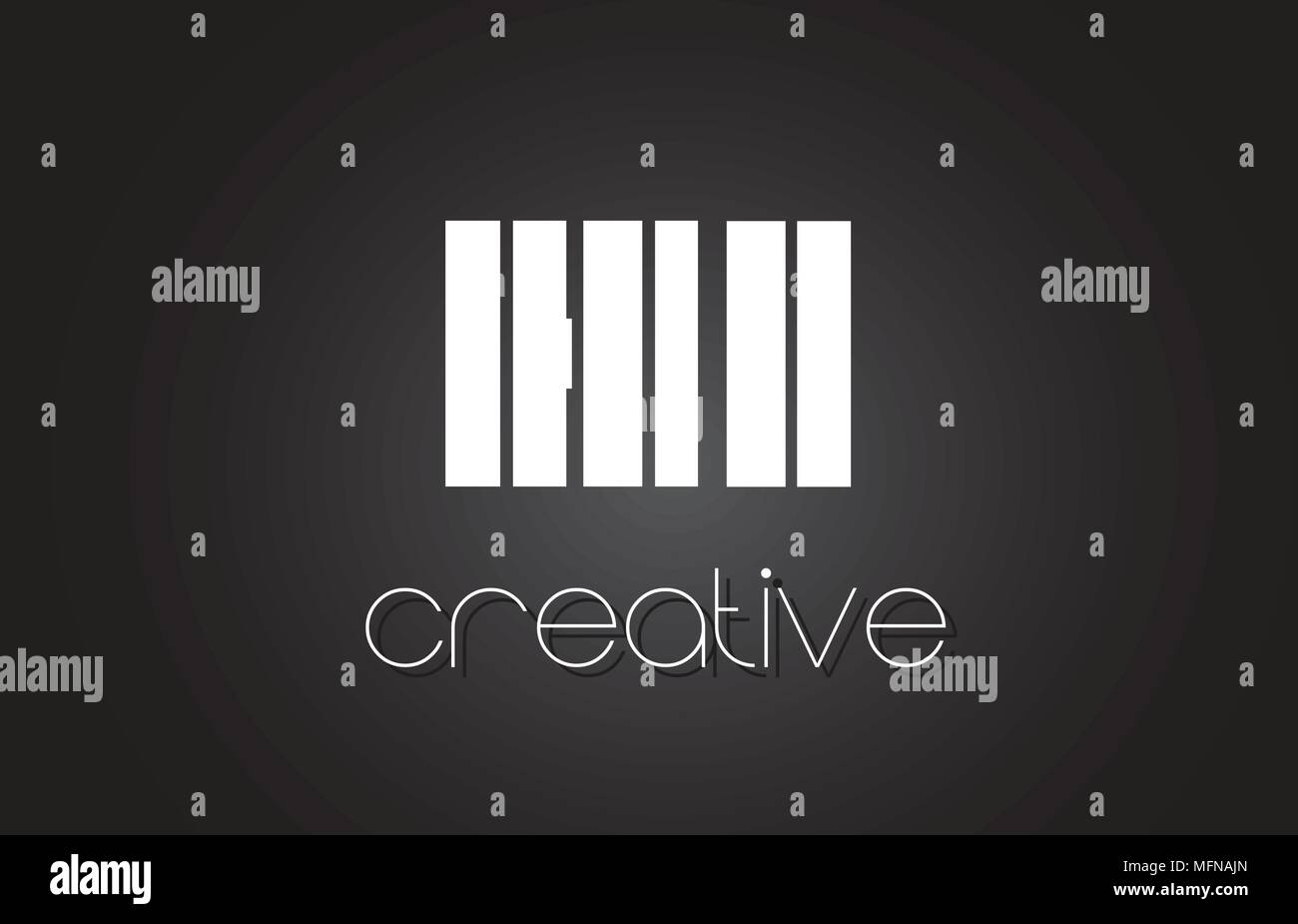 HI H I Creative Letter Logo Design With White and Black Lines Stock ...