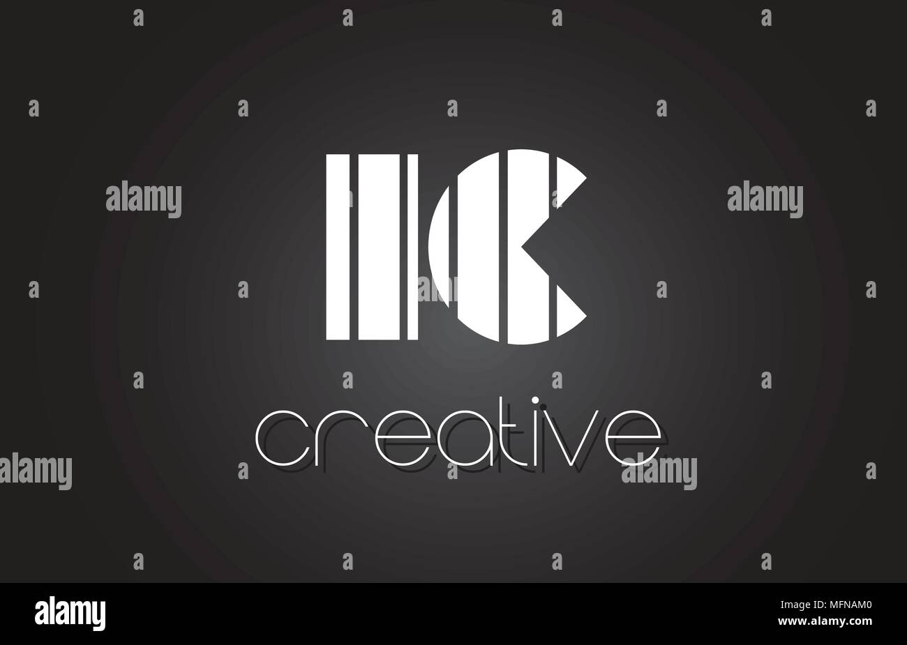 IC I C Creative Letter Logo Design With White and Black Lines Stock ...