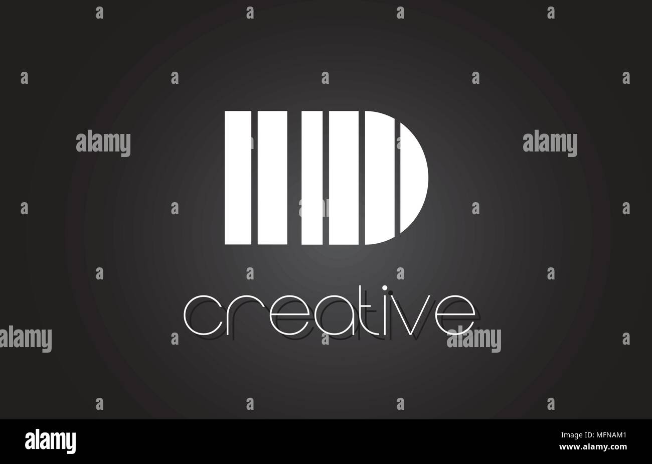 ID I D Creative Letter Logo Design With White and Black Lines Stock ...