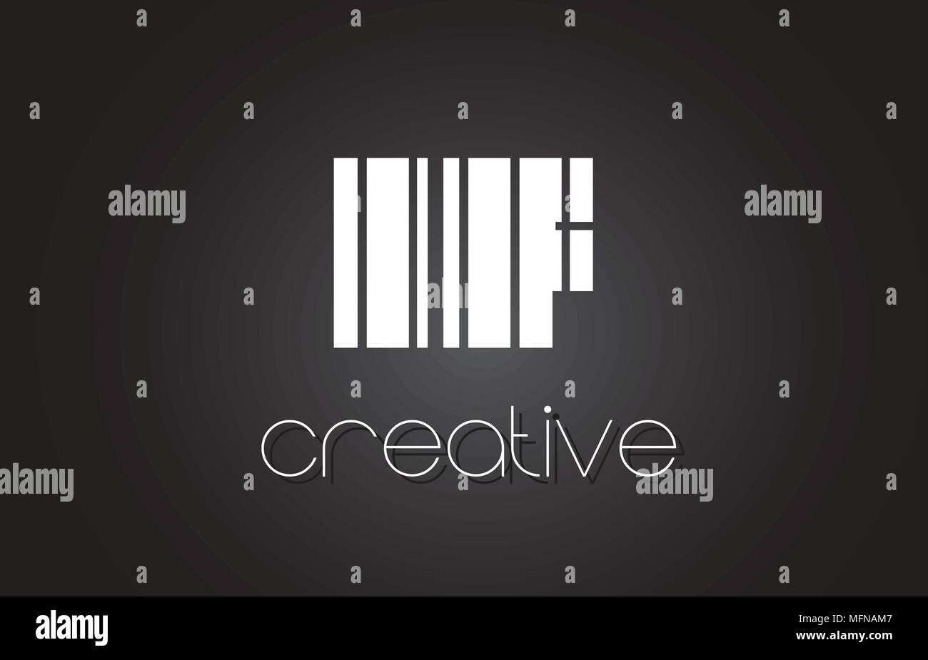 IF I F Creative Letter Logo Design With White and Black Lines Stock ...
