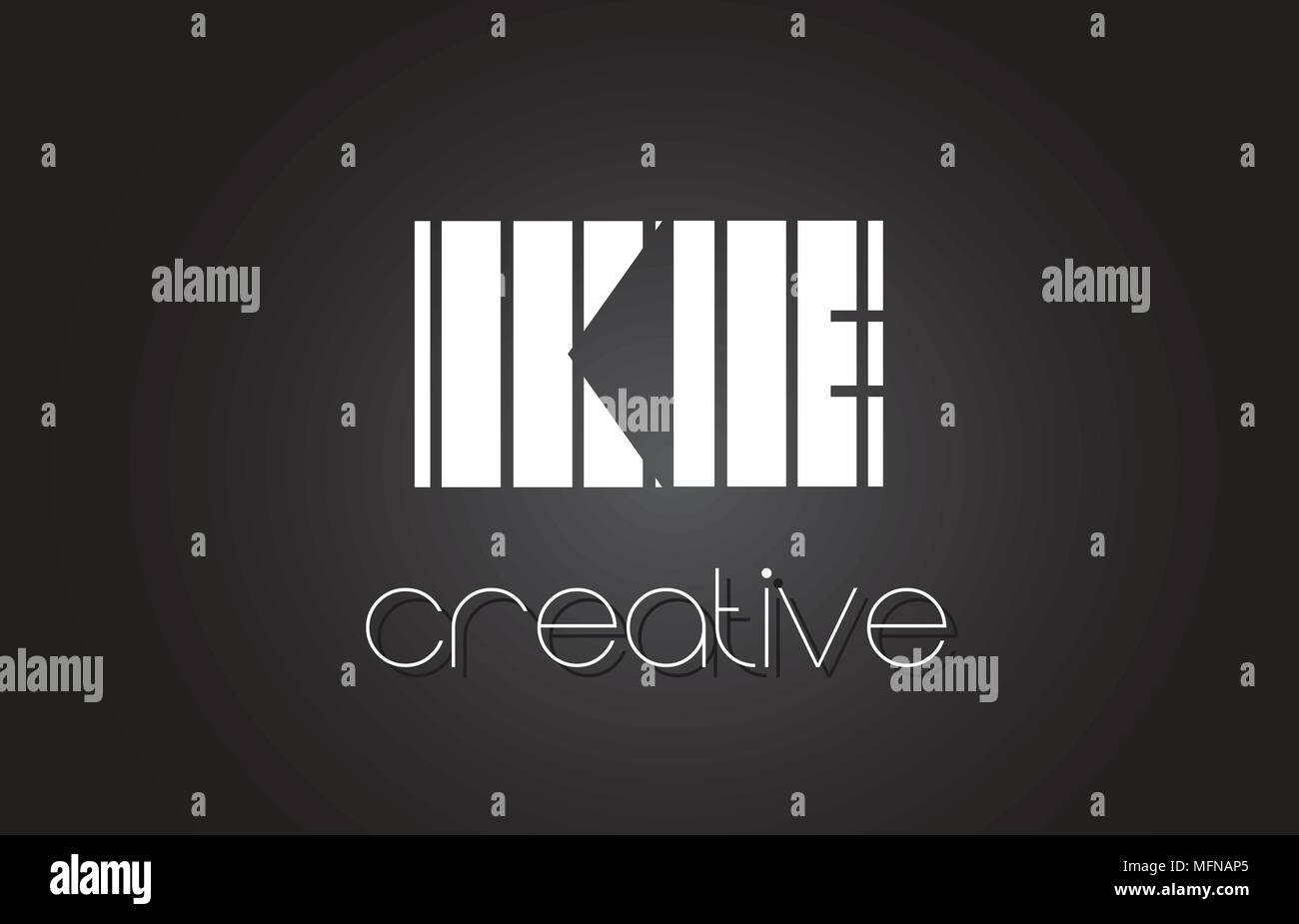 KE K E Creative Letter Logo Design With White and Black Lines Stock ...