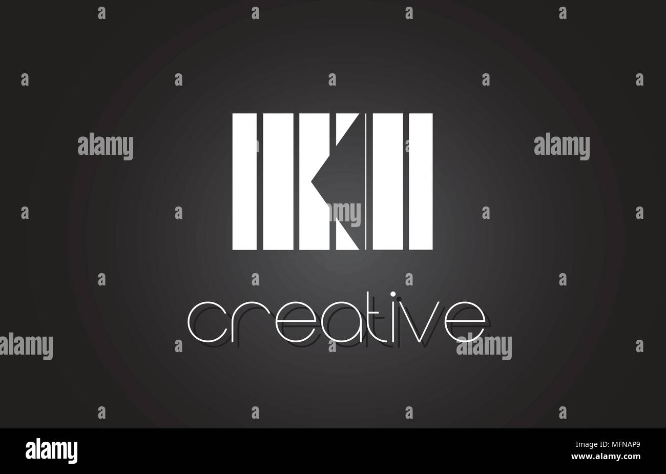 KI K I Creative Letter Logo Design With White and Black Lines Stock ...