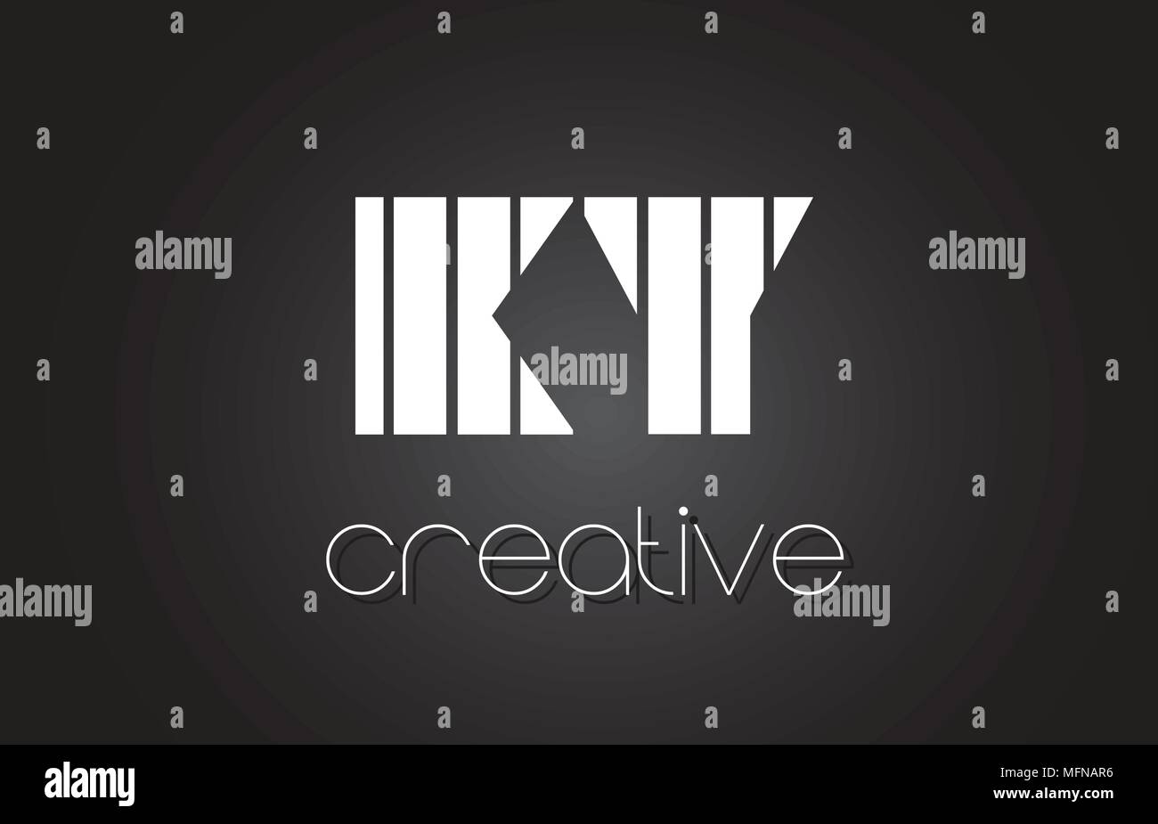 Ky K Y Creative Letter Logo Design With White And Black Lines Stock Vector Image And Art Alamy