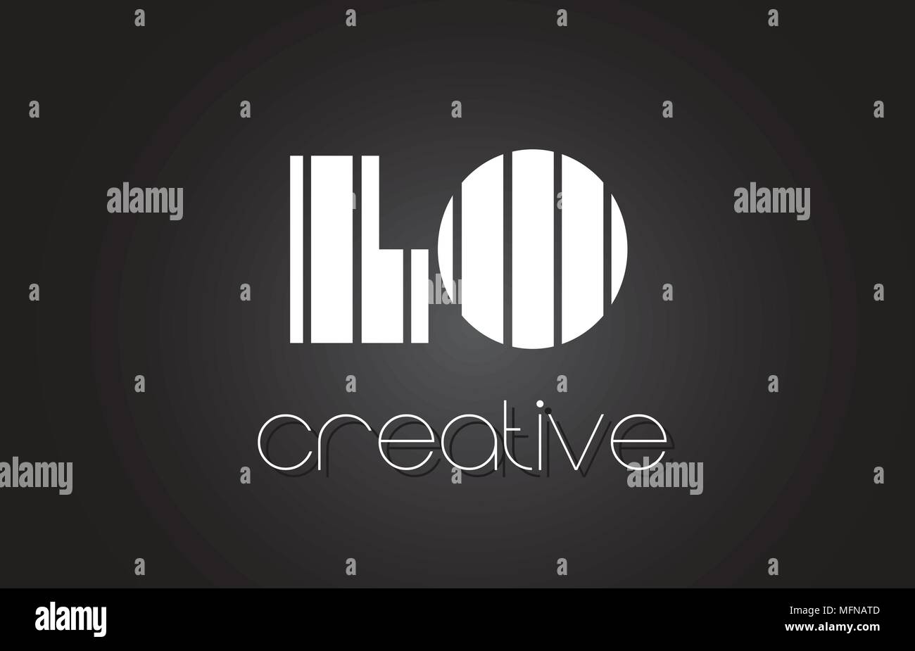 LO L O Creative Letter Logo Design With White and Black Lines Stock ...