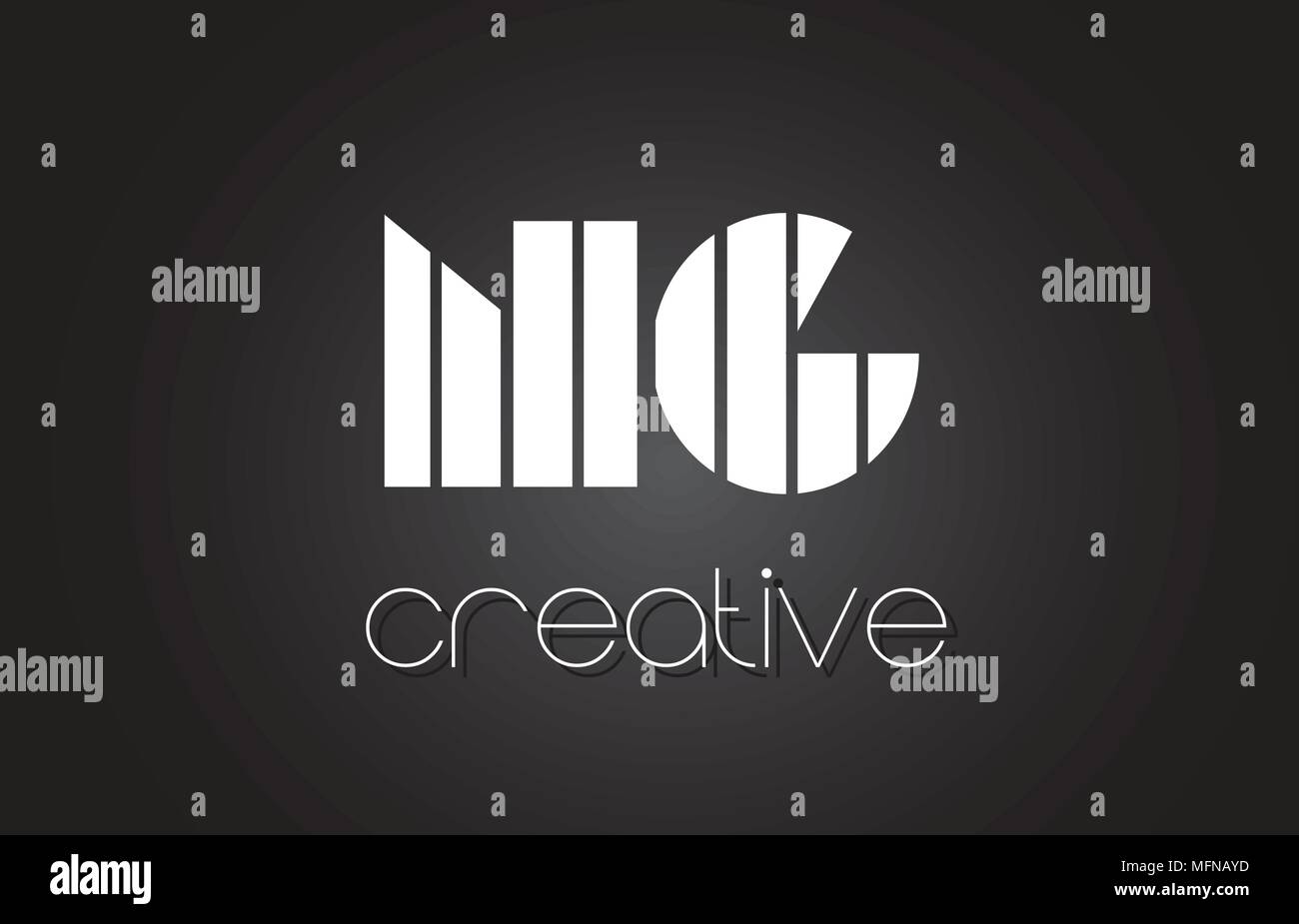 NG N G Creative Letter Logo Design With White and Black Lines Stock ...