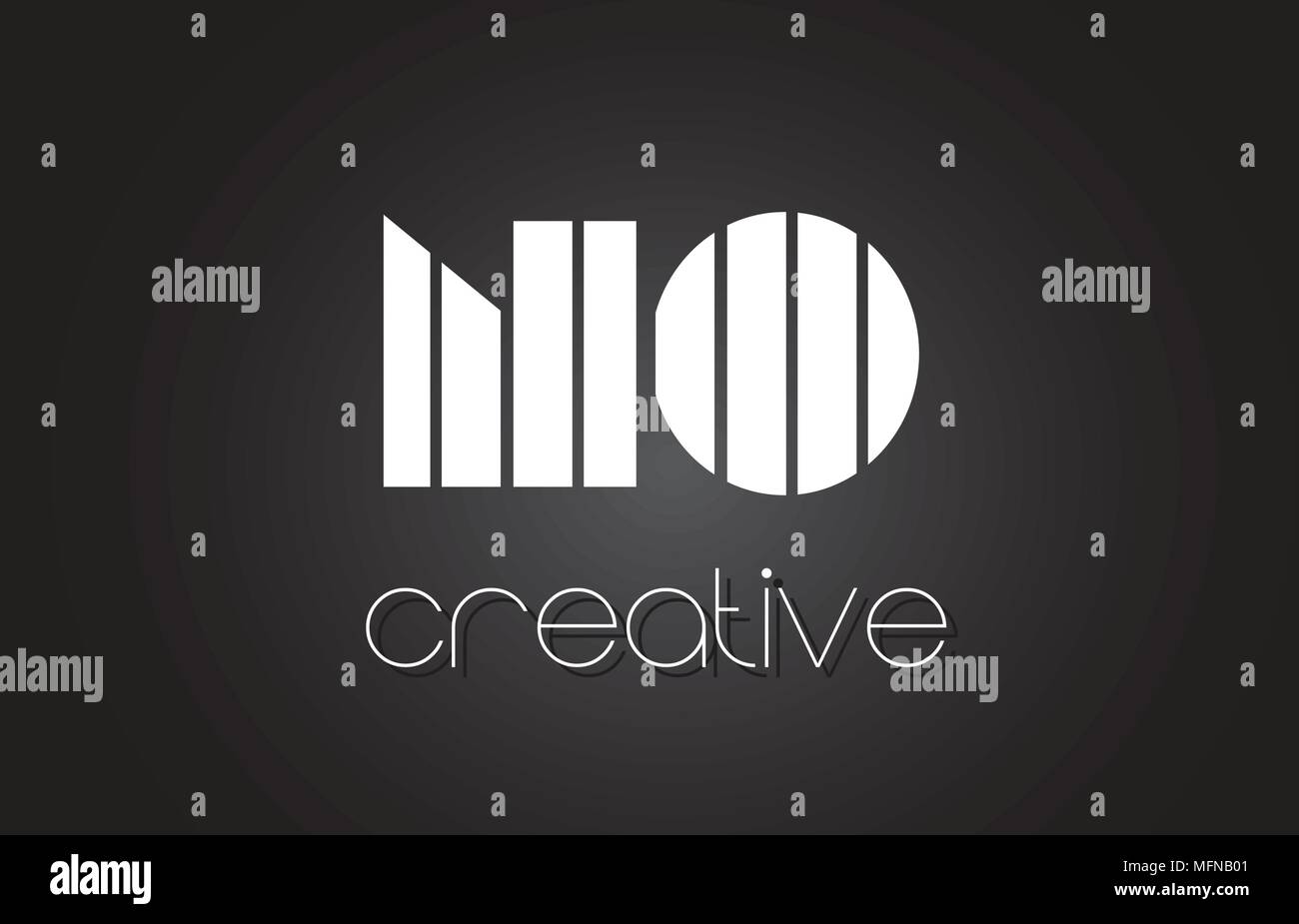 NO N O Creative Letter Logo Design With White and Black Lines Stock ...
