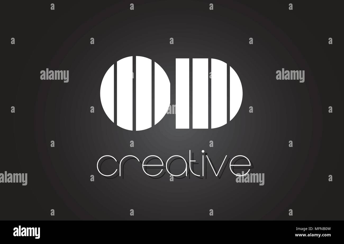 OD O D Creative Letter Logo Design With White and Black Lines Stock ...