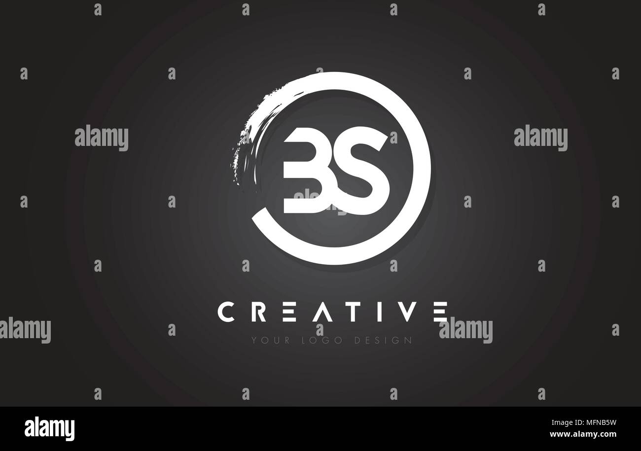 BS Circular Letter Logo with Circle Brush Design and Black Background ...