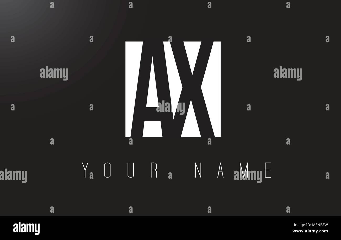 AX Letter Logo With Black and White Letters Negative Space Design Stock ...
