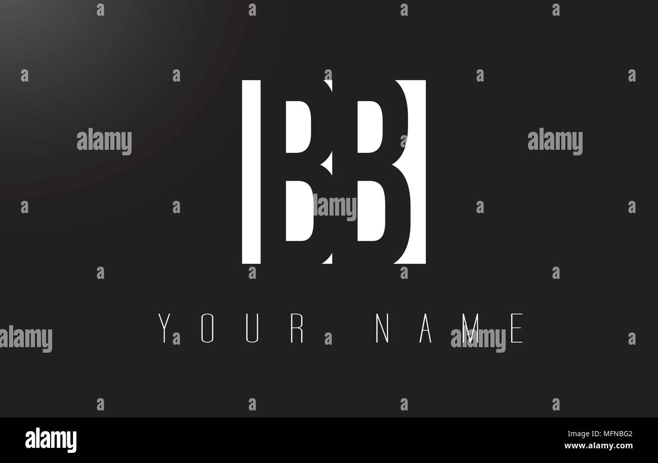 BB Letter Logo With Black and White Letters Negative Space Design Stock ...
