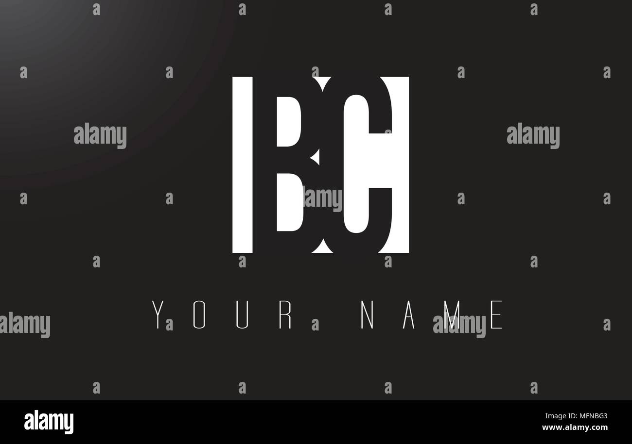 BC Letter Logo With Black and White Letters Negative Space Design Stock ...