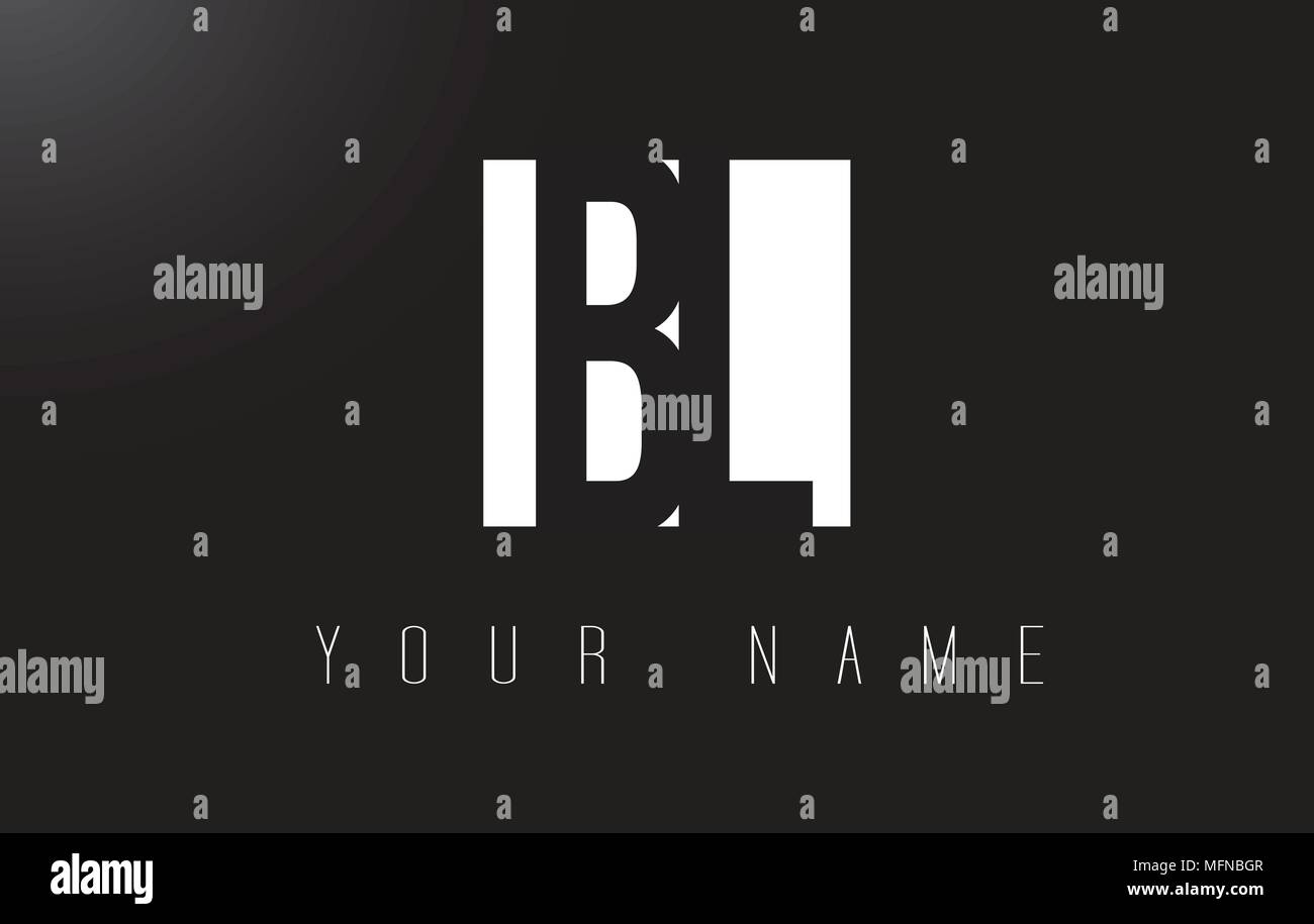 BL Letter Logo With Black and White Letters Negative Space Design Stock ...