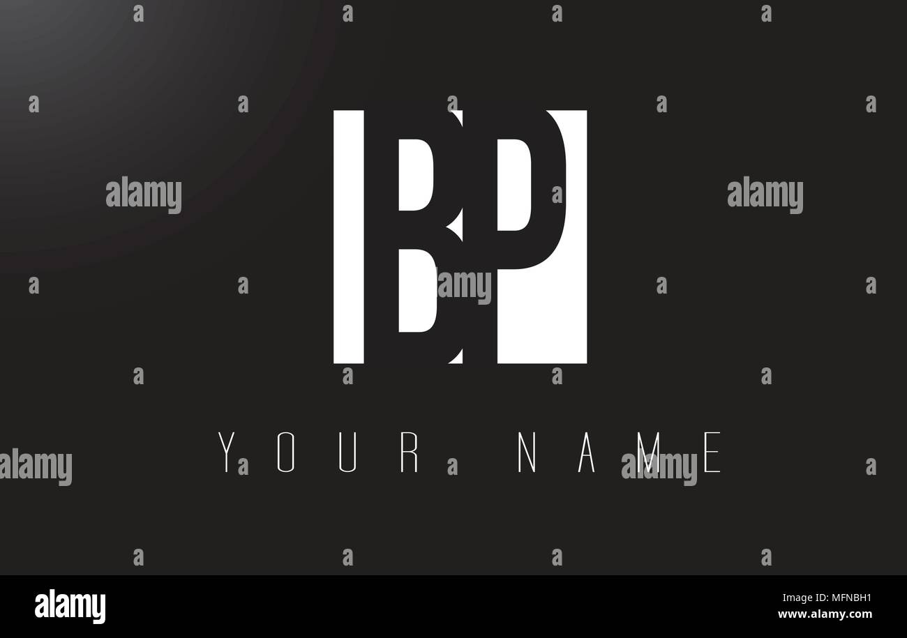 BP Letter Logo With Black and White Letters Negative Space Design Stock ...