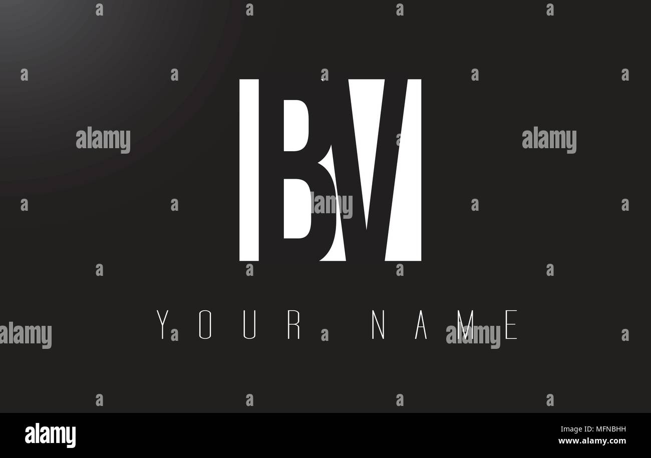 BV Letter Logo With Black and White Letters Negative Space Design Stock ...